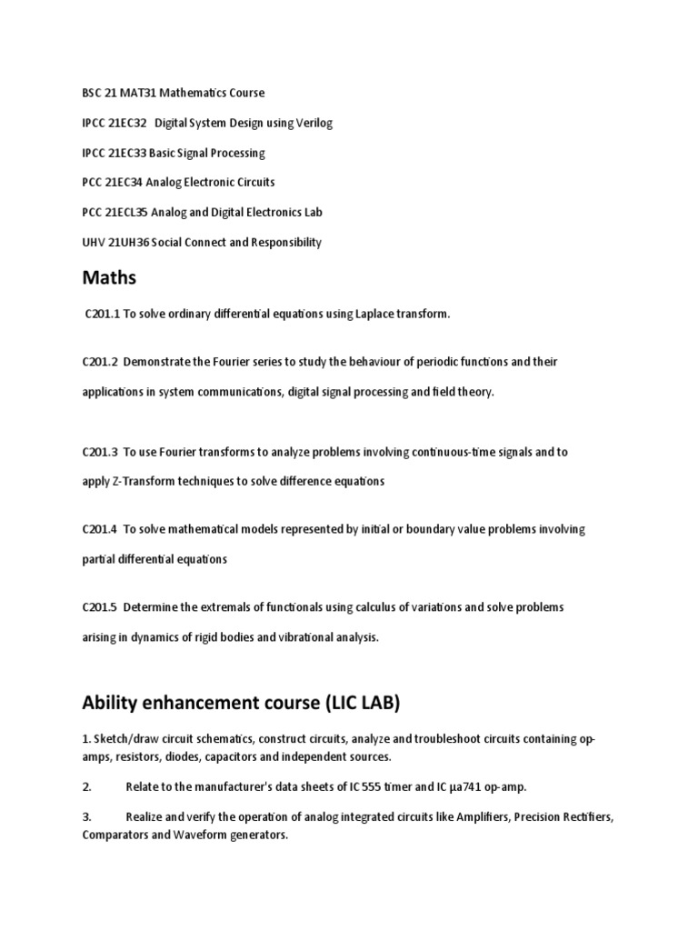 3rd Sem 2022-23 CO's (21 Scheme) | PDF