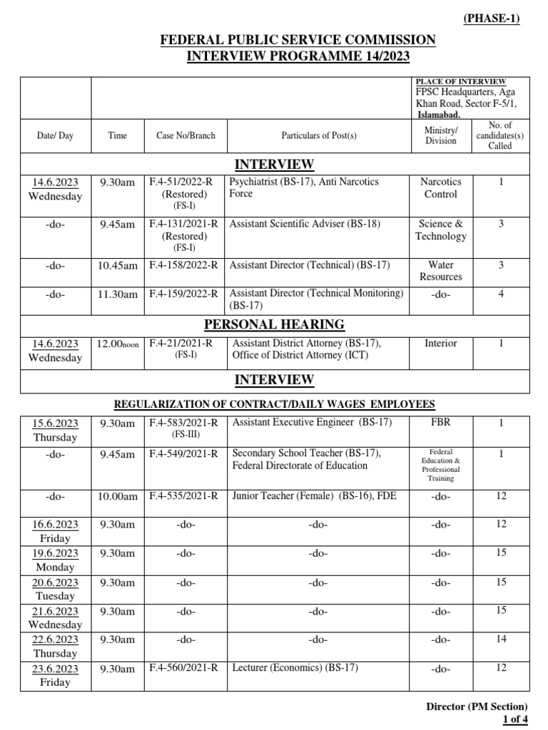 Interview Prog No.14-2023 | PDF