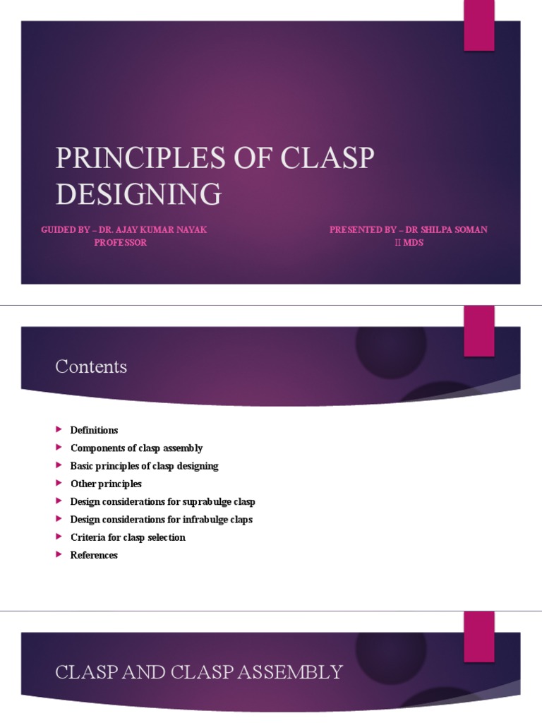 PRINCIPLES OF CLASP DESIGNING (Autosaved) | PDF | Physical Sciences ...