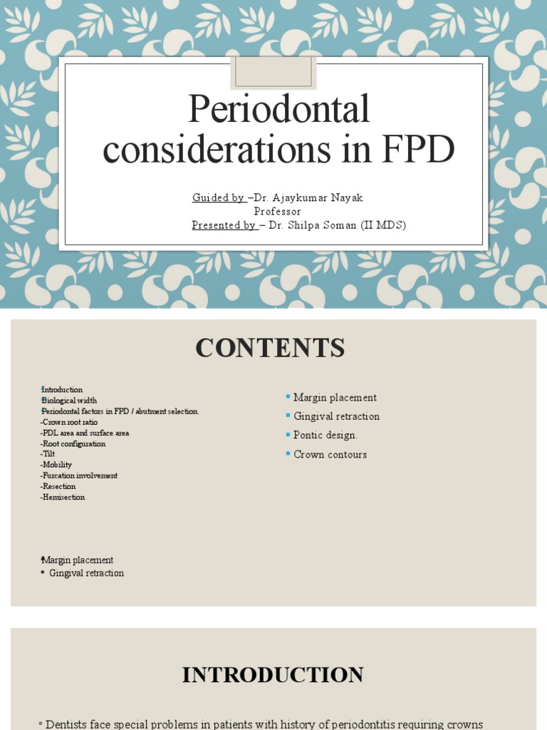 Periodontal Considerations in FPD | PDF