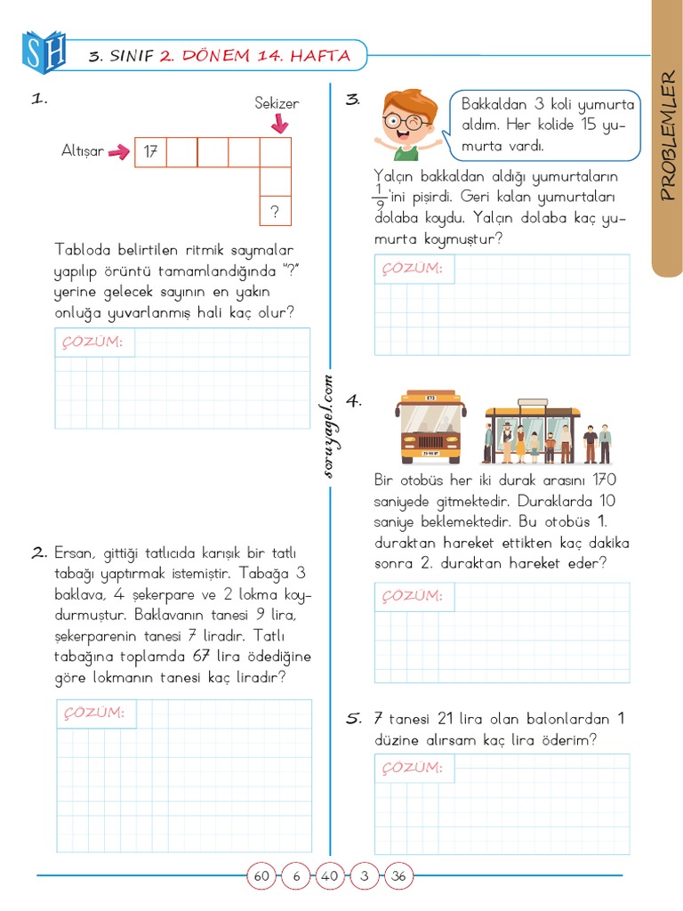 Sinif Haftalik Problemler 2. Donem 14. Hafta | PDF