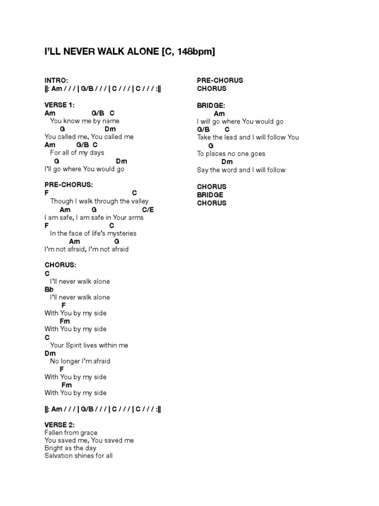 I'll Never Walk Alone Chords & Lyrics | PDF