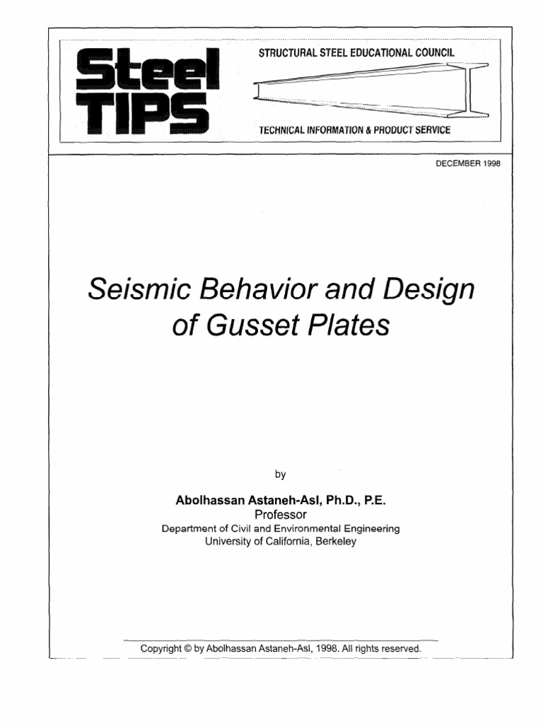 SteelTips GussetPlatedesignManual | PDF | Buckling | Strength Of Materials