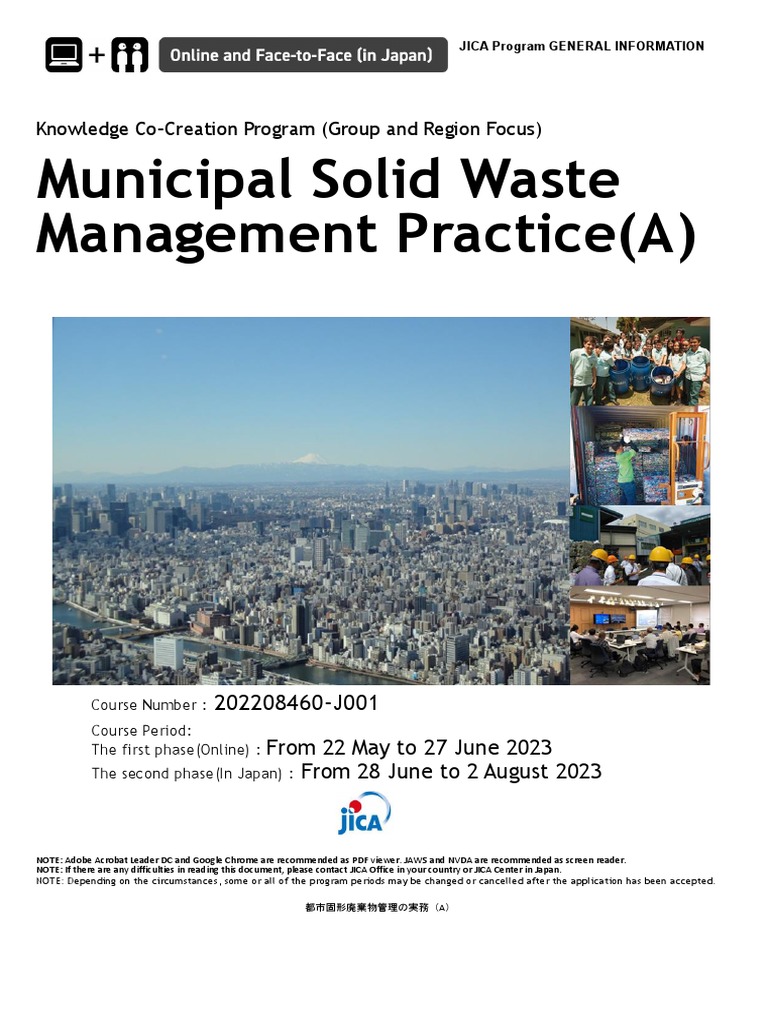 Municipal Solid Waste Management Practice (A) : Knowledge Co-Creation Program (Group and Region ...