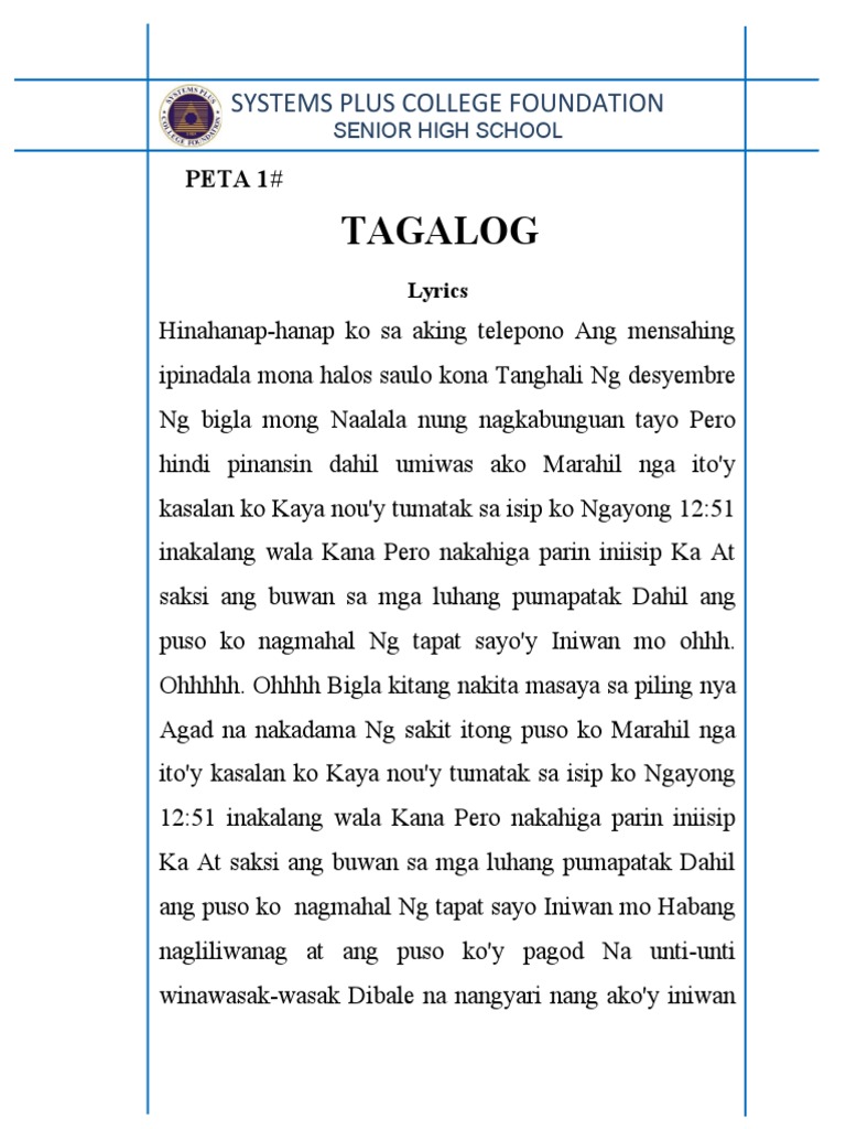 Tagalog | PDF