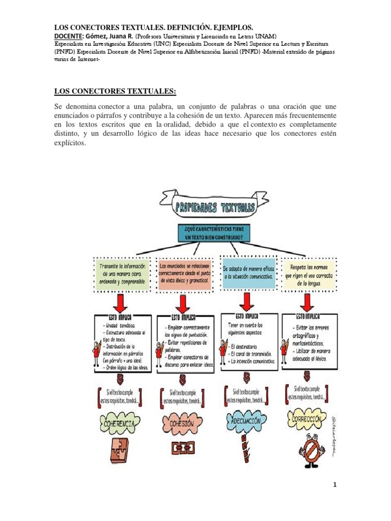 Conectores Textuales: Definición y Ejemplos | PDF