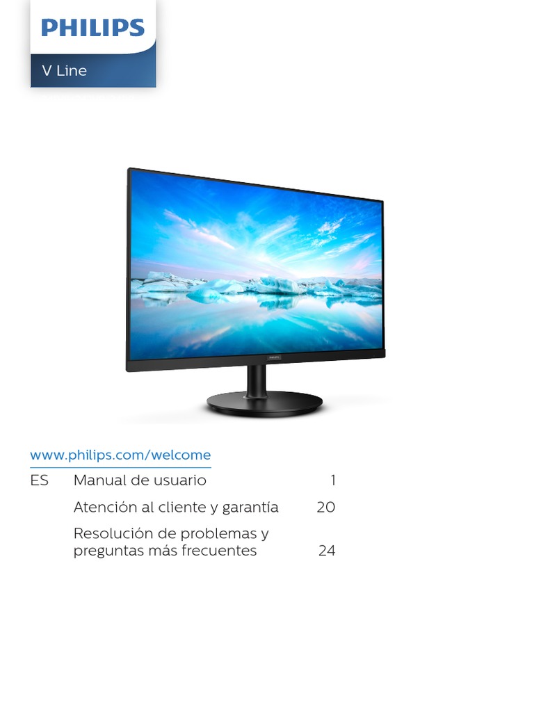 Manual de Usuario Monitor Philips V Line | PDF | Hdmi | Pantalla de ...