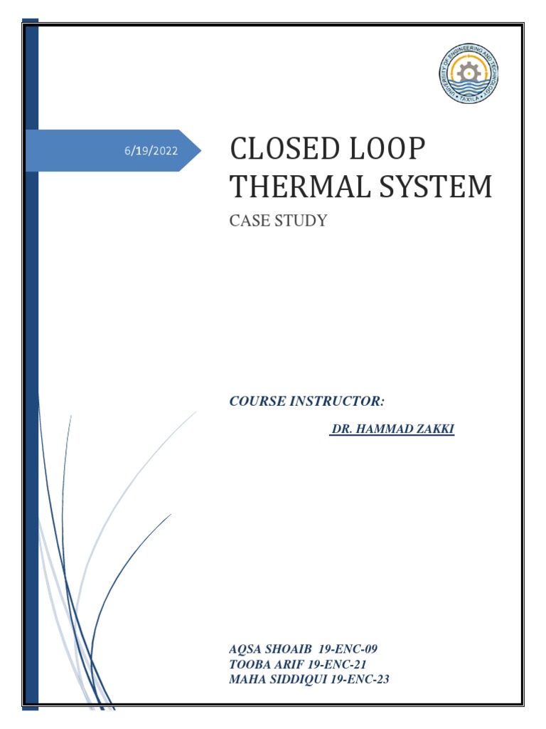 Case Study (Closed Loop Thermal System) | Download Free PDF | Heat ...