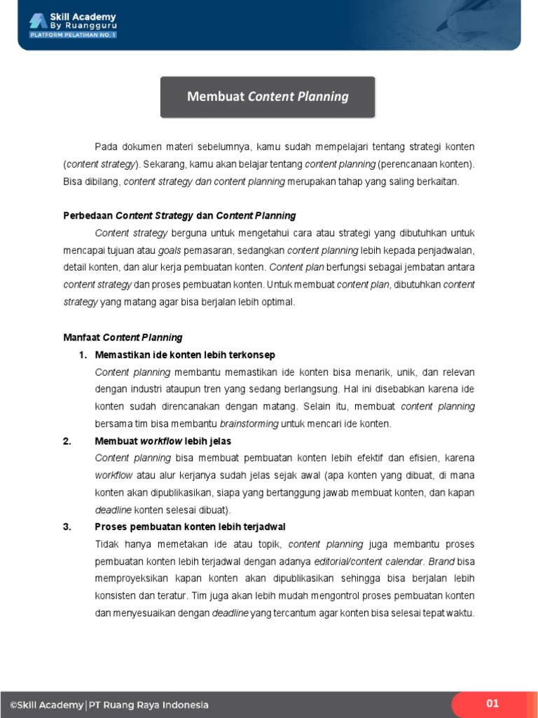 Membuat Content Planning | PDF