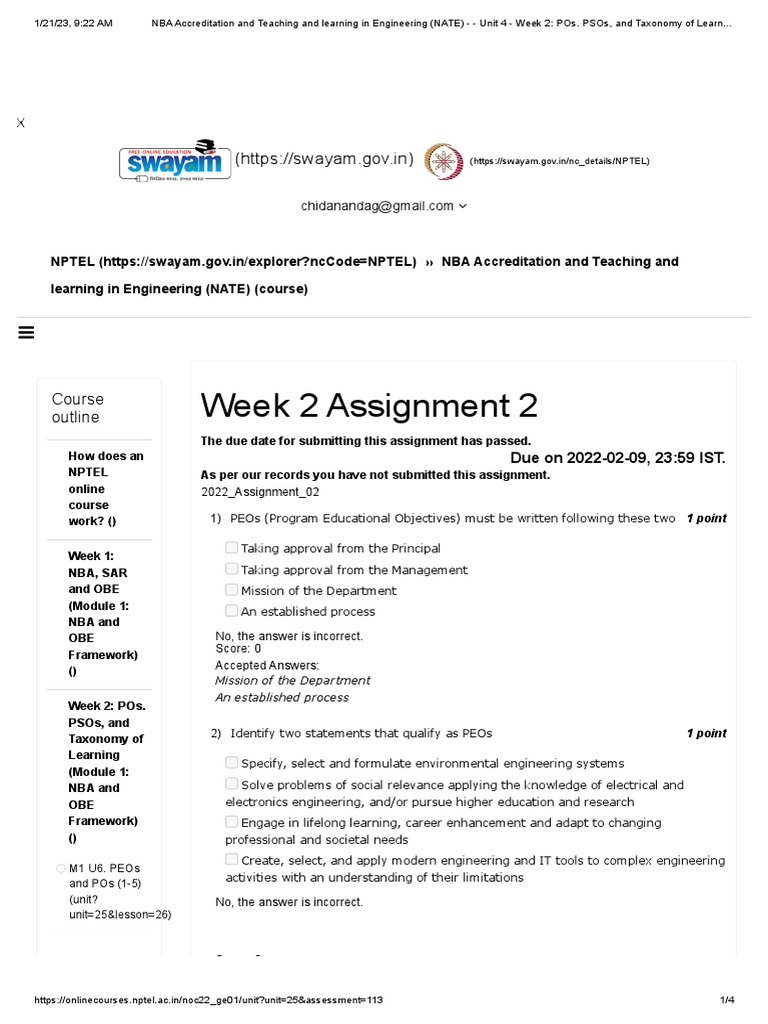 Week 2 Assignment 2: (Https://swayam - Gov.in) | PDF | Engineering | Science