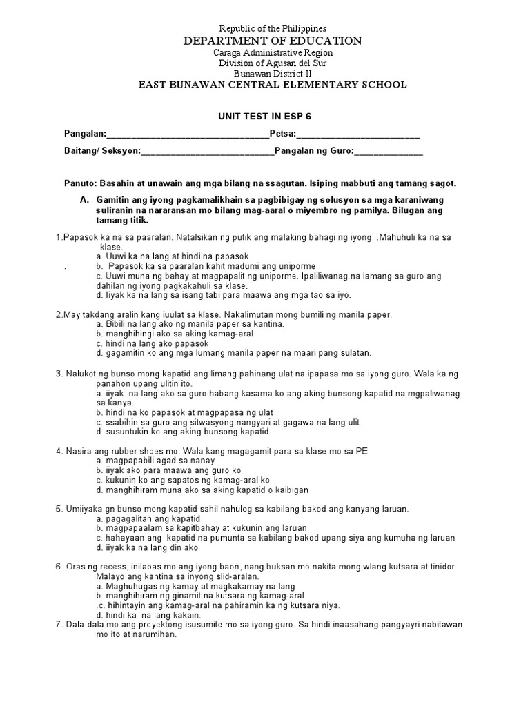 PT - Esp 6 - Q4 | PDF