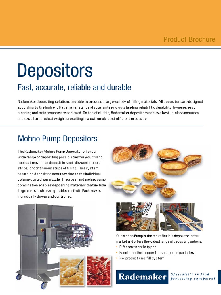 Rademaker Depositors | PDF | Pump | Fruit Preserves