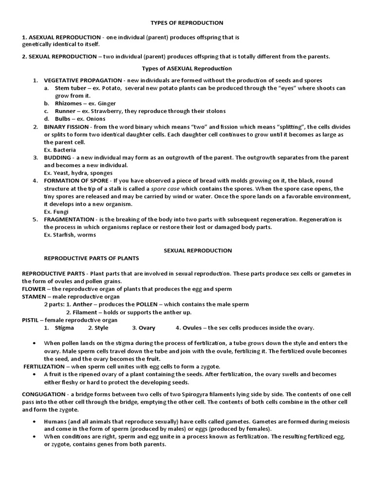 Science 7 Q2 Lesson 4 Types of Reproduction | Descargar gratis PDF ...