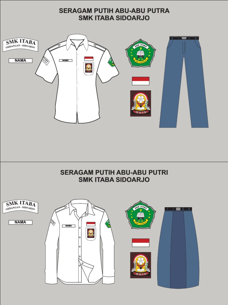 Desain Seragam Putih Abu Abu SMK Itaba | PDF