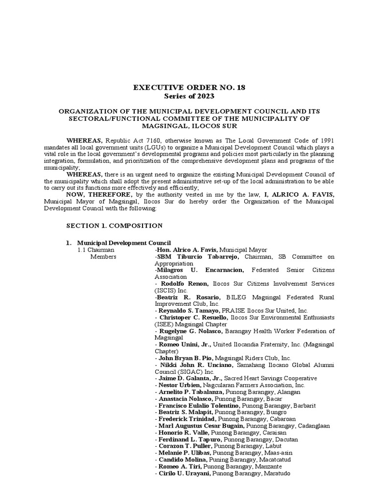 EO-18-2023-MDC-ORGANIZATION | PDF