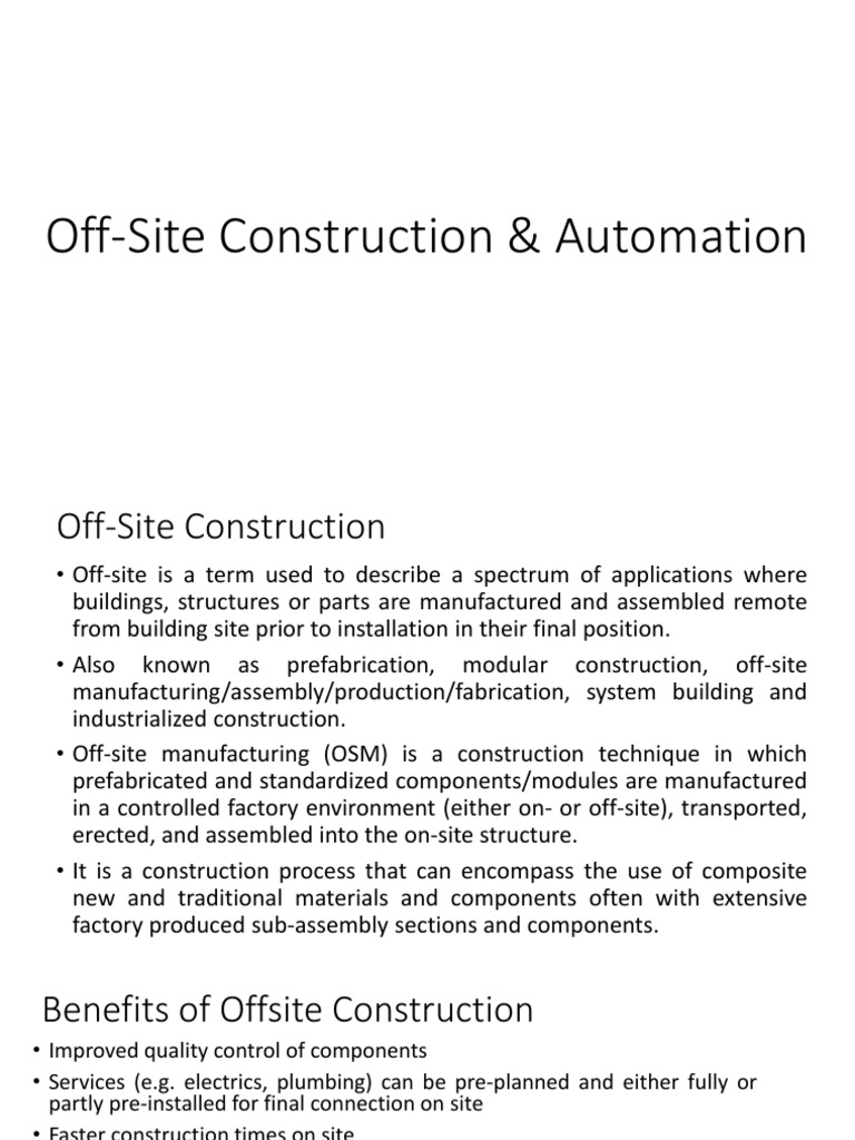 Offsite Construction Automation | PDF | Building Information Modeling ...