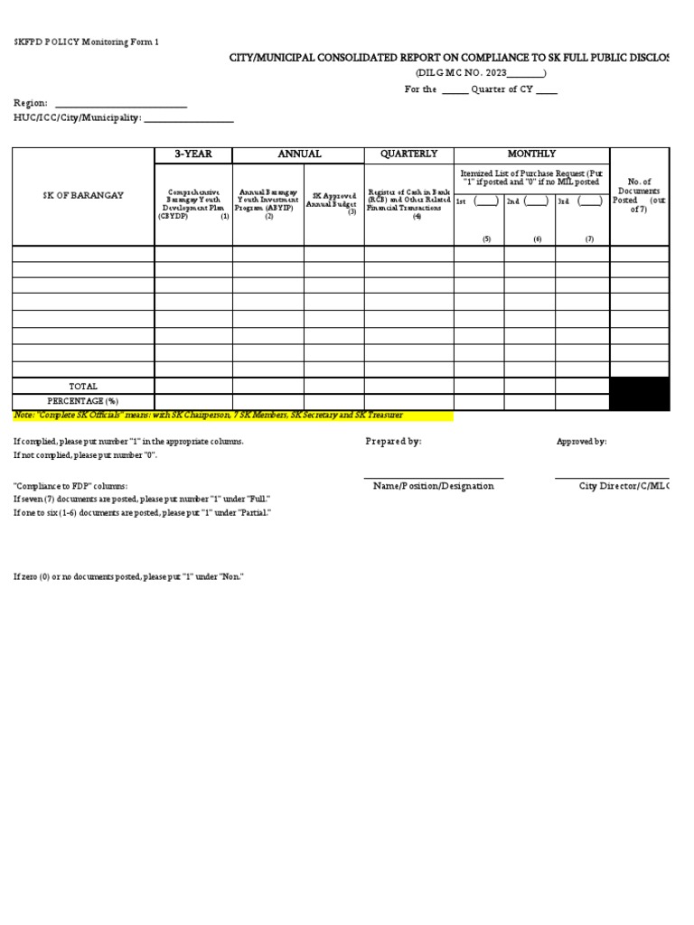 Annex G - Form 1 | PDF