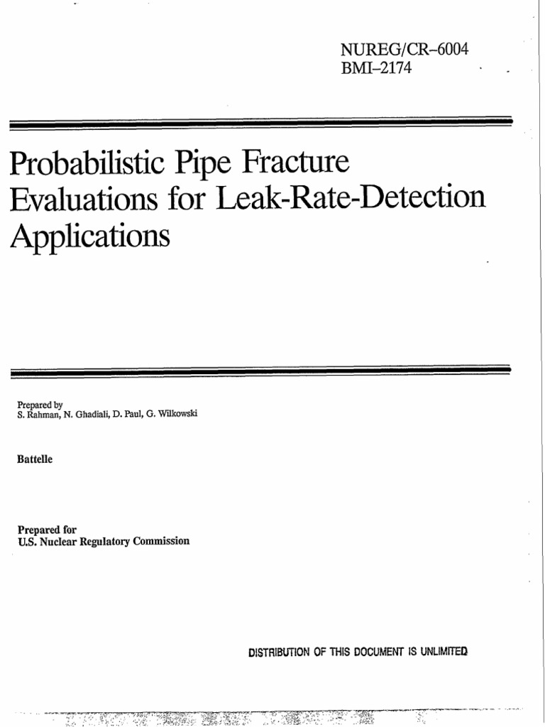 Probabilistic Fracture Evaluations For Leak-Rate-Detection Applications | PDF