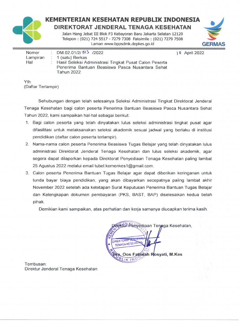 Undip-Surat Permohonan Tunda Bayar Peserta Tubel Pasca NS | PDF