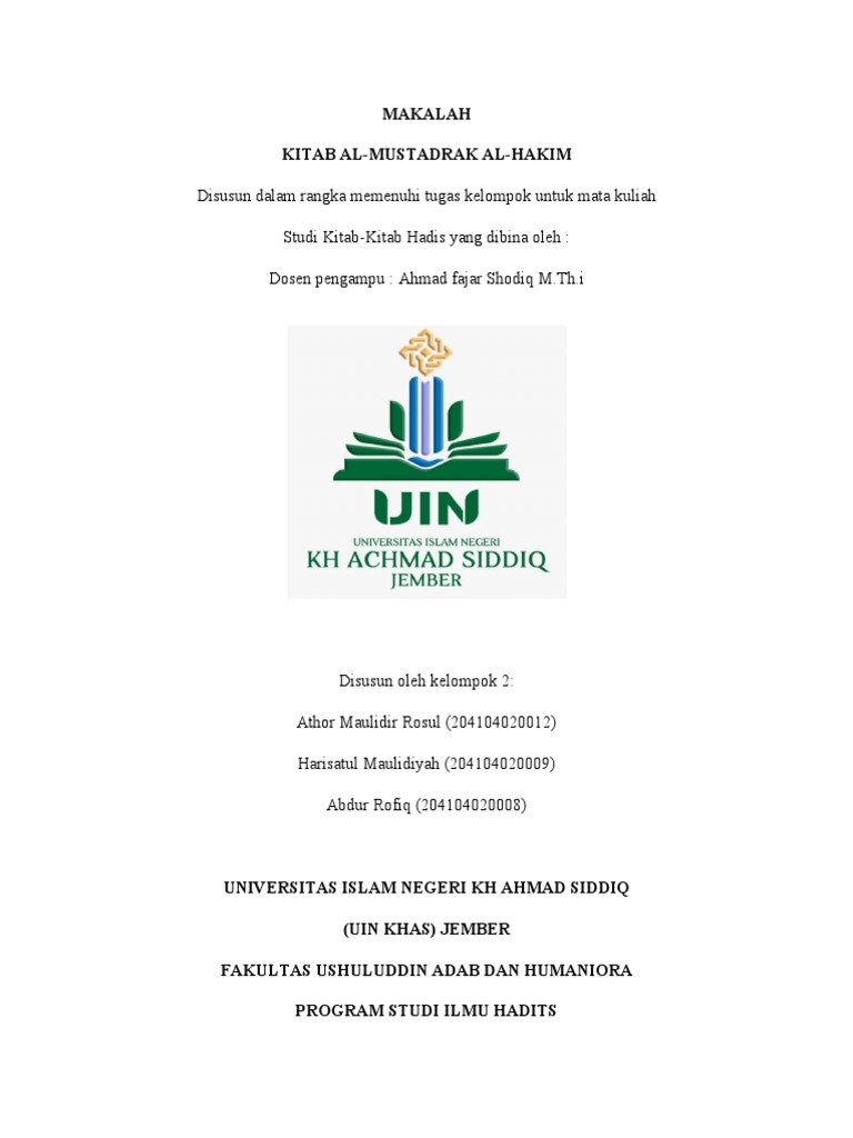 Kajian Kitab Al-Mustadrak Al-Hakim | PDF | Klasik