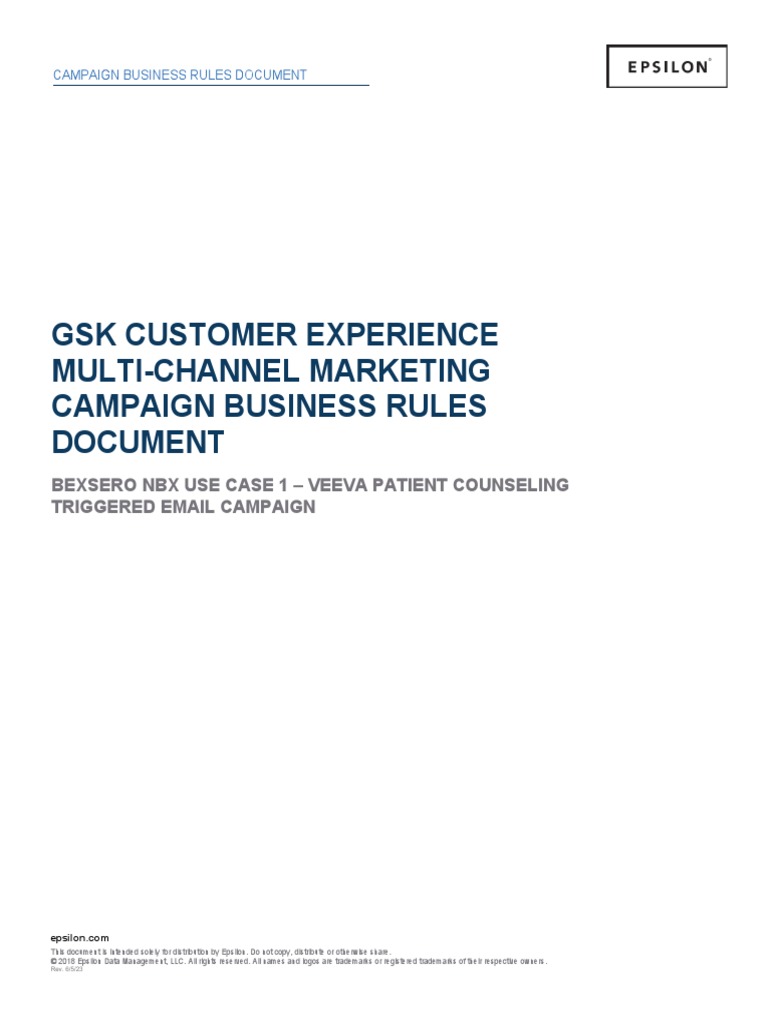 GSK ICM Bexsero NBX 1 Veeva BusinessRules v2 | PDF