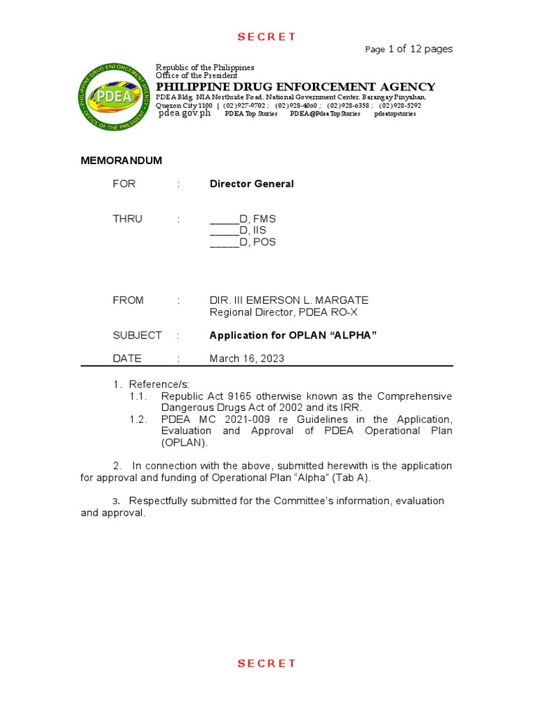 Oplan - Alpha | PDF | Law Enforcement | Crime & Violence