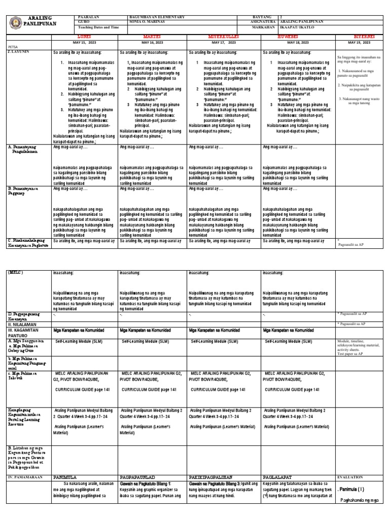 DLL Le Ap Q4 W 3 4 Som | PDF
