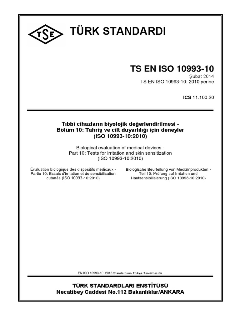 17- TS EN ISO 10993-10_ŞUBAT_2014 | PDF