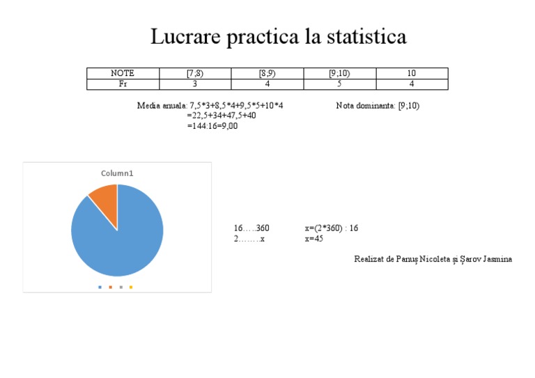 Lucrare Practica La Statistica | PDF