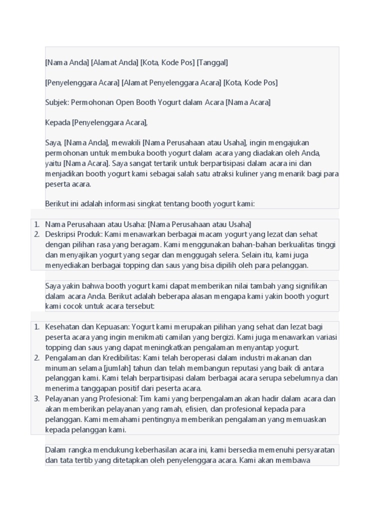 Proposal Open Booth | PDF