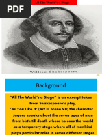All The World's A Stage by William Shakespeare - Poem Analysis | PDF ...