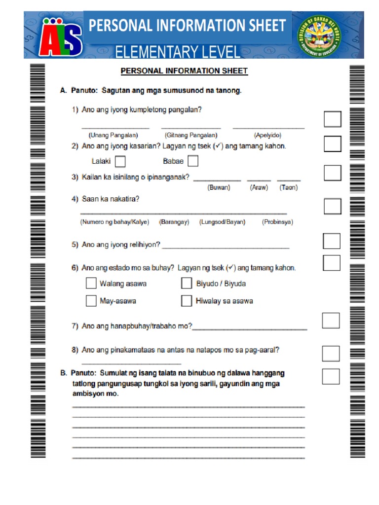 FLT Answer Sheet Elementary Level | PDF