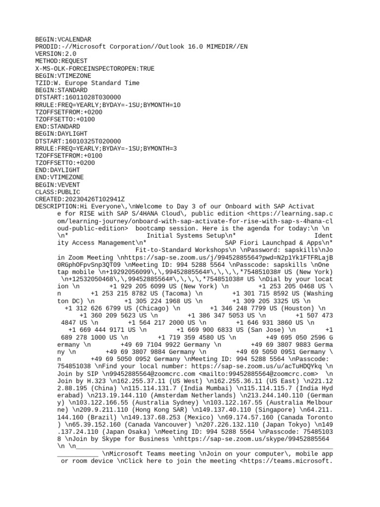 Day 3 - Onboard With SAP Activate Tio | PDF