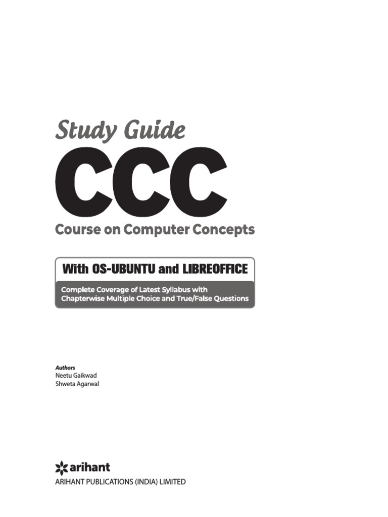 Arihant CCC Courses - Removed | Download Free PDF | Printer (Computing) | Computer Monitor