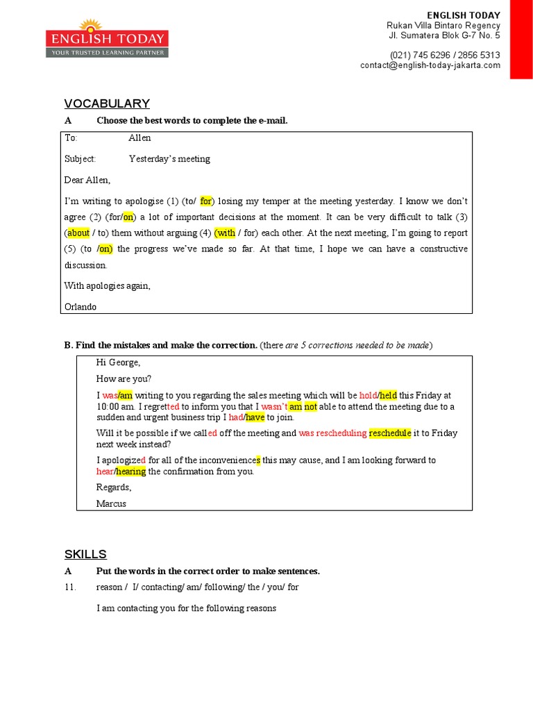 Email Writing Assessment (21 Aug 2020) | PDF