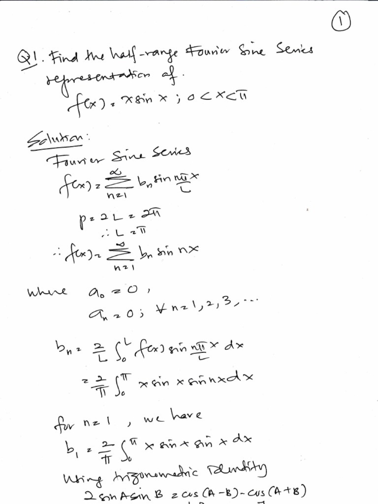 Answer - Q1 - Exercise - CH3 - Fourier Series - 2 | PDF Answer - Q1 - Exercise - CH3 - Fourier Series - 2 | PDF