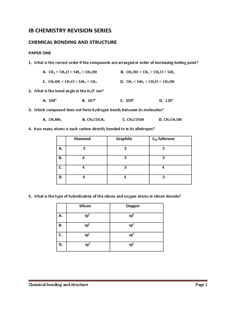 4-Ib Chemistry - Chemical Bonding and Structure | PDF
