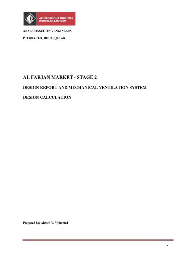 Al Farjan Market Stage 2 Acmv Design Report and Calculation | PDF
