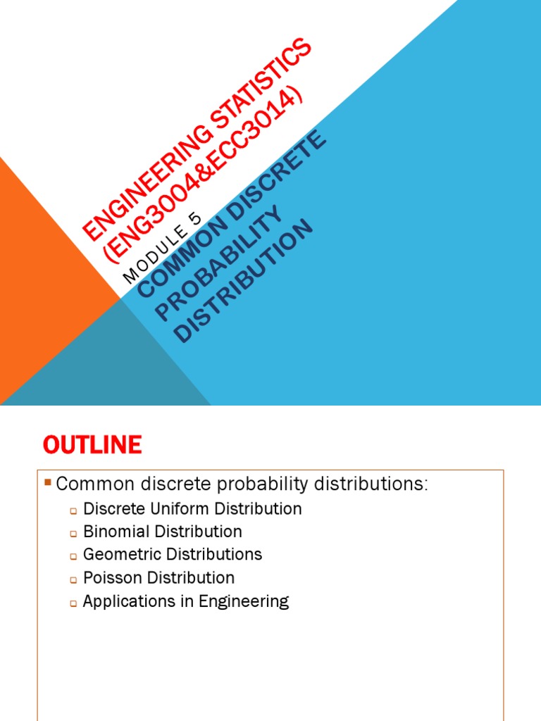 Common Discrete Probability Distributions | PDF | Probability Distribution | Variance