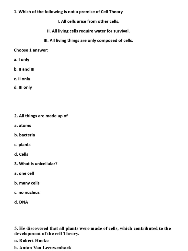 Quiz 7 Cell | PDF | Cell (Biology) | Organelle