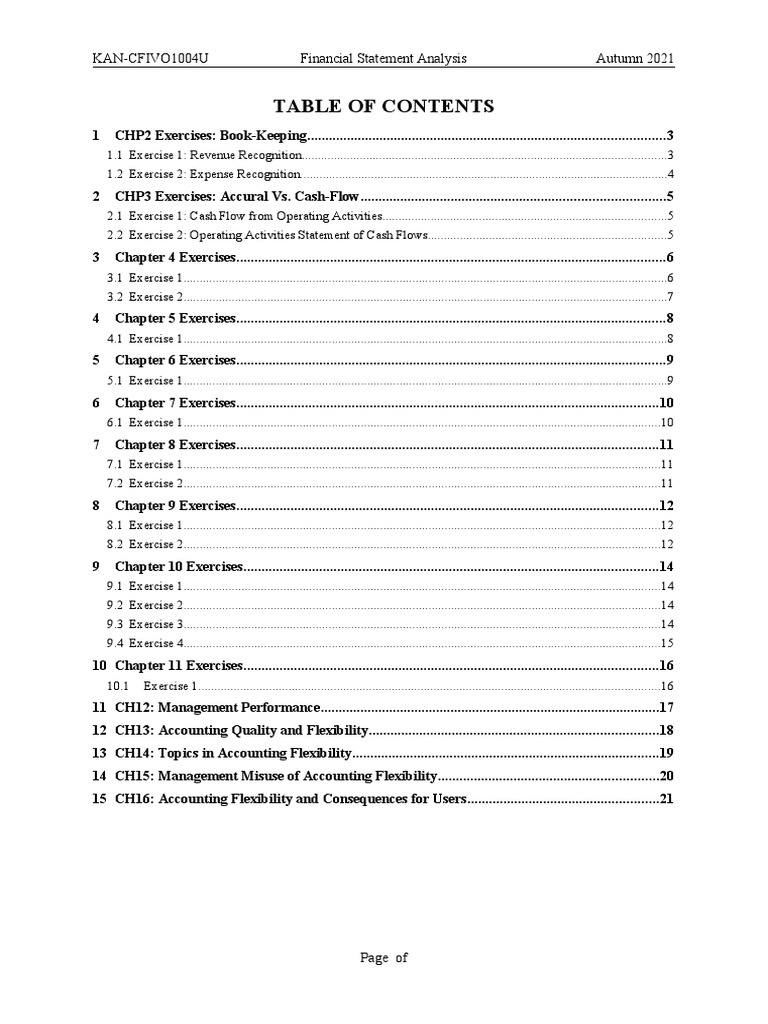 Financial Statement Analysis Exercises | PDF | Discounted Cash Flow ...