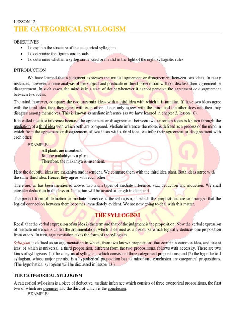 Philosophy and Logic Module 12 | PDF | Inference | Deductive Reasoning