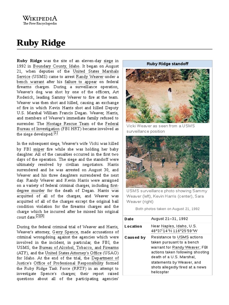 Ruby Ridge | PDF