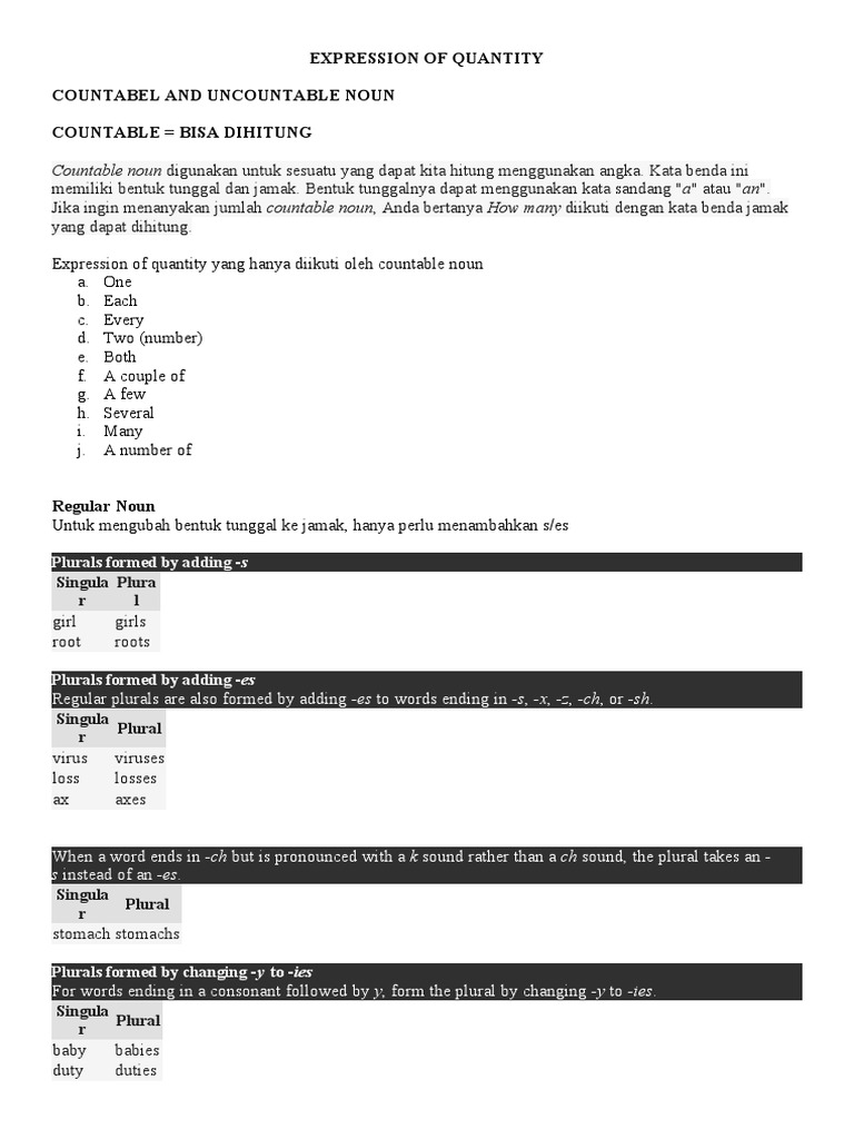 Expression of Quantity | Download Free PDF | Quantity | Plural