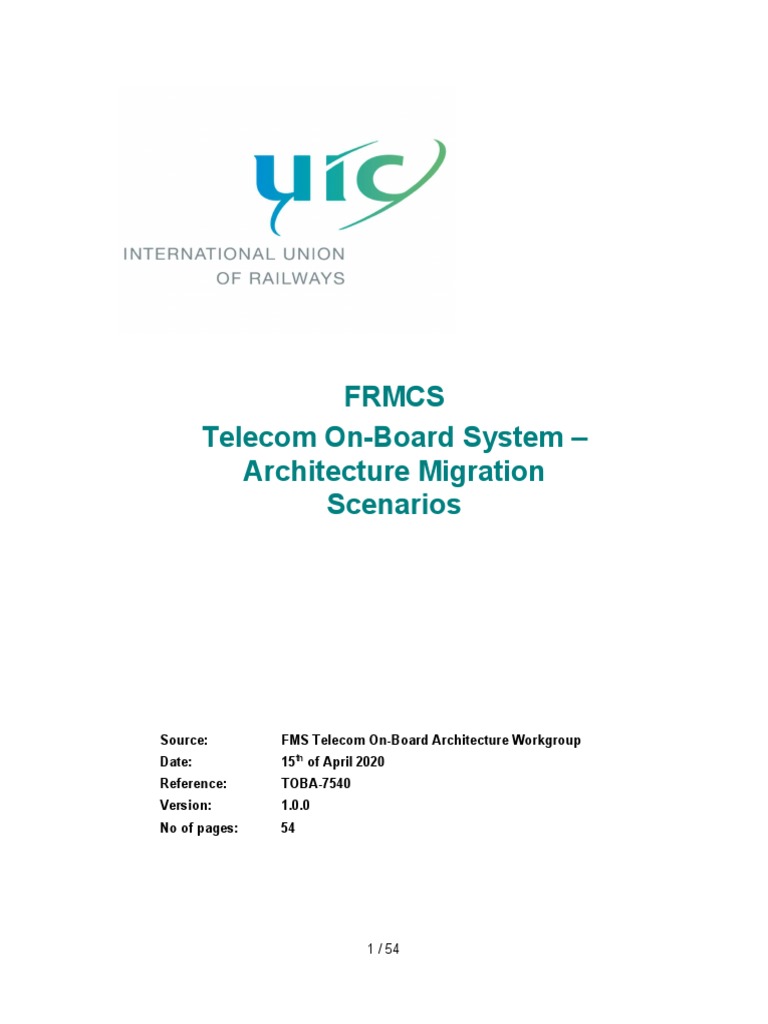 Frmcs Telecom On-Board System - Architecture Migration Scenarios-Toba7540-1.0.0 | PDF | Computer ...