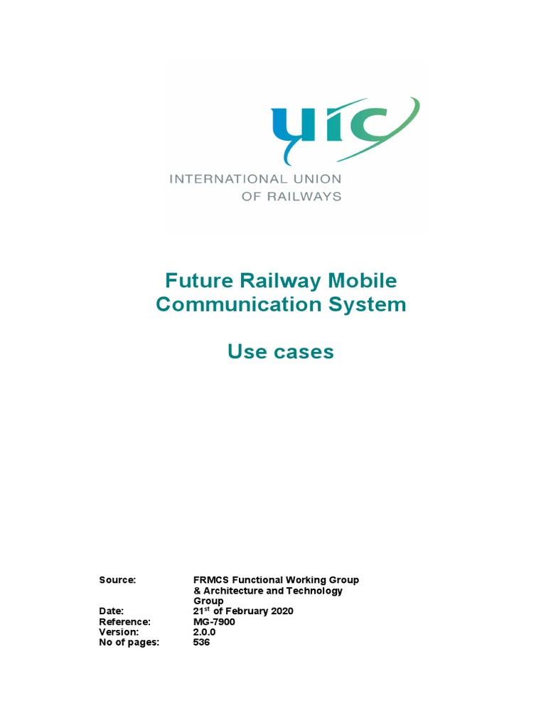 Frmcs Use Cases-Mg 7900-V2.0.0 | Download Free PDF | Use Case ...