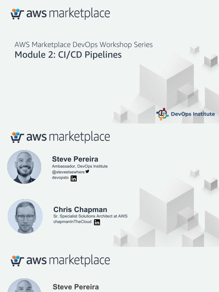 AWS Marketplace DevOps Workshop Series Module 2 Slides | PDF | Software | Computing
