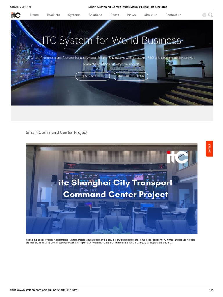 Smart Command Center _ Audiovisual Project - Itc One-stop | PDF | Cyberspace | Communication