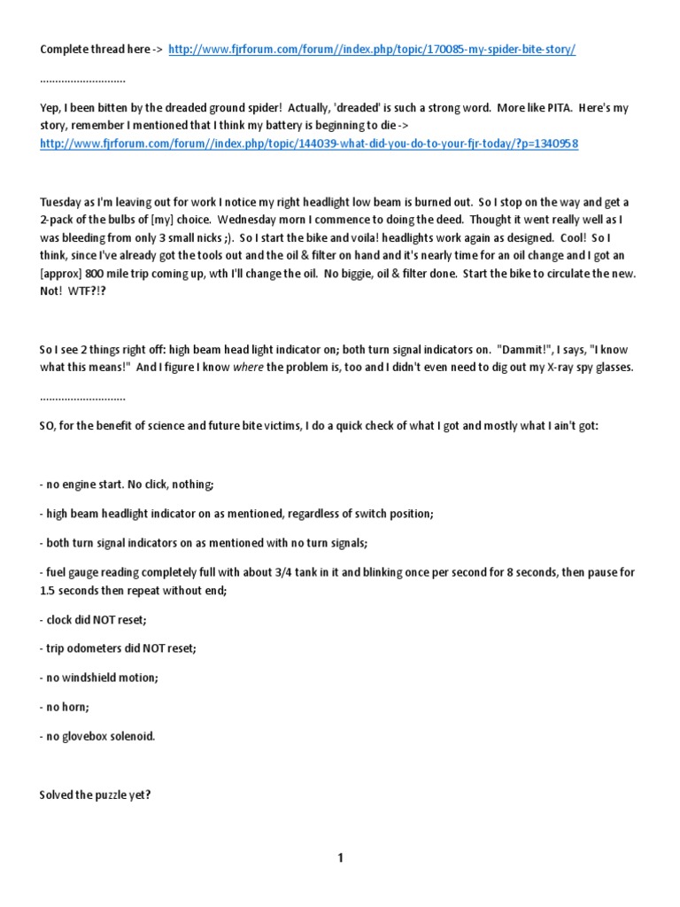 Ground Spider Thread FJR PG 1 | PDF | Home & Garden