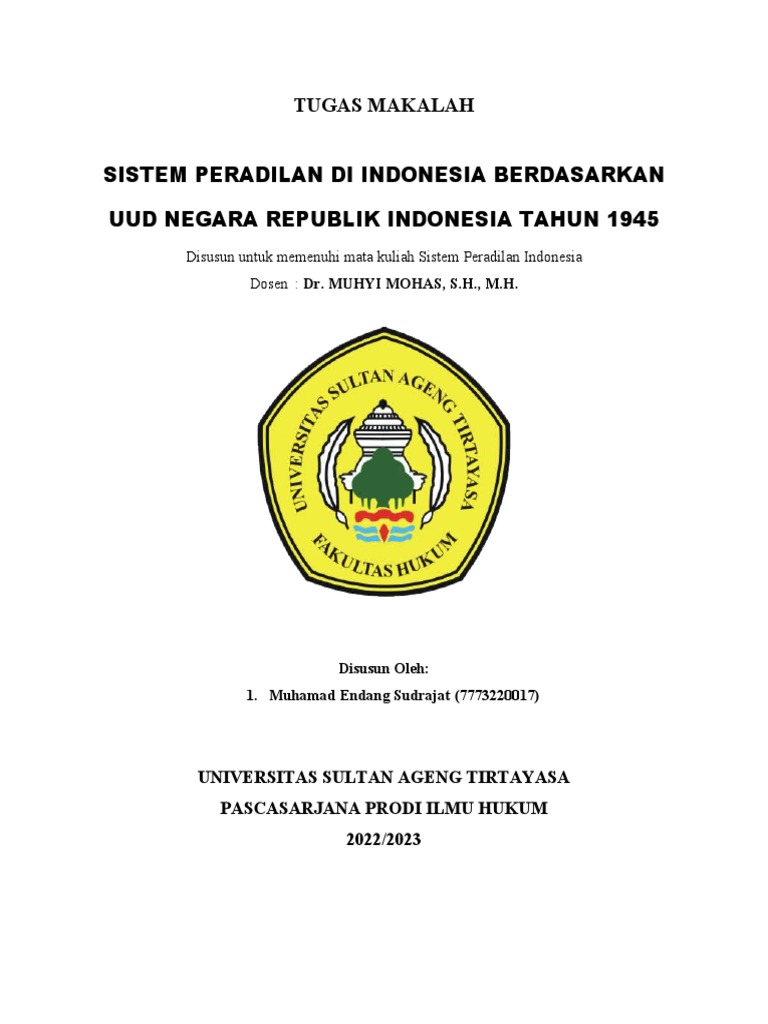 TUGAS MAKALAH Peradilan Di Indonesia | PDF